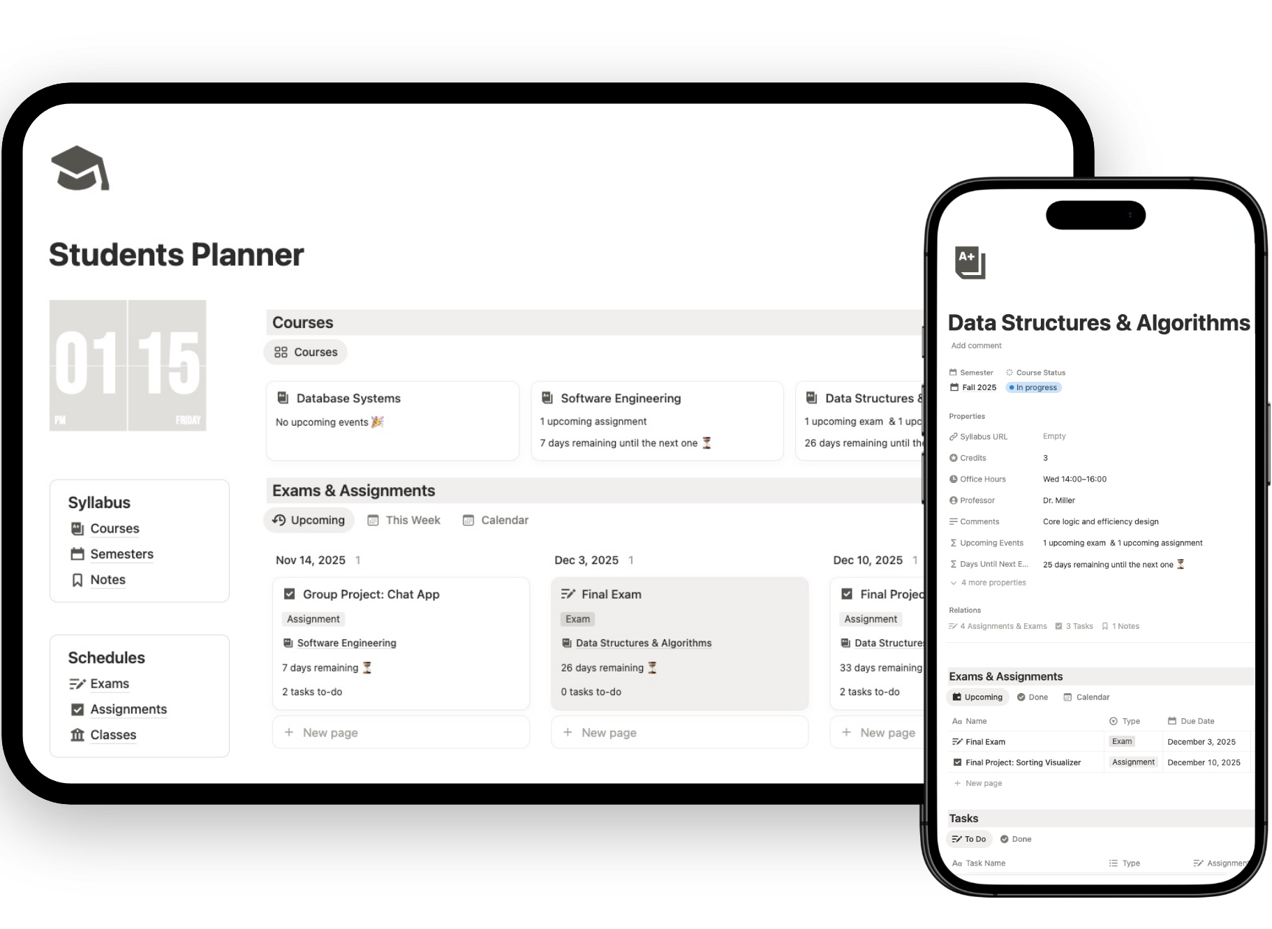 Notion Student Planner Template for University & College